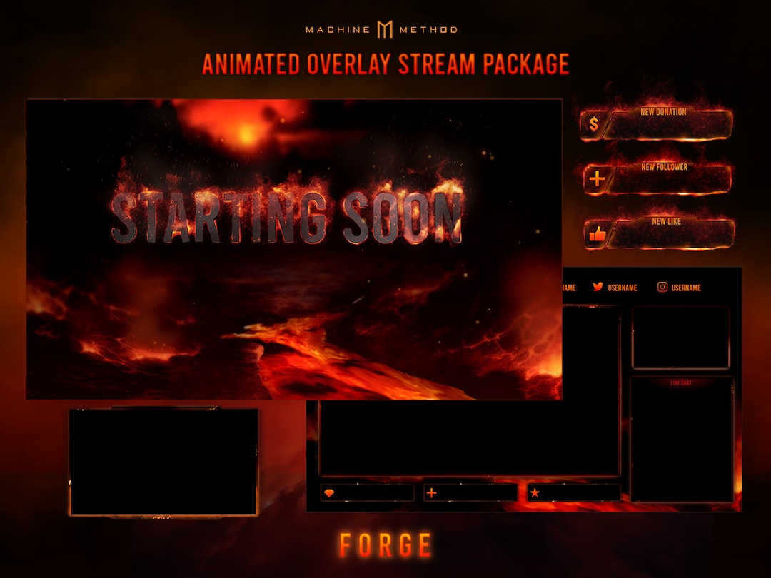 Streaming Twitch Overlay Animated Alerts Twitch Stream Screen Overlay ...