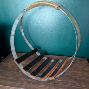 Wine Barrel Hoop Wood Basket - Rustic Wine Barrel Furniture & Gifts ...