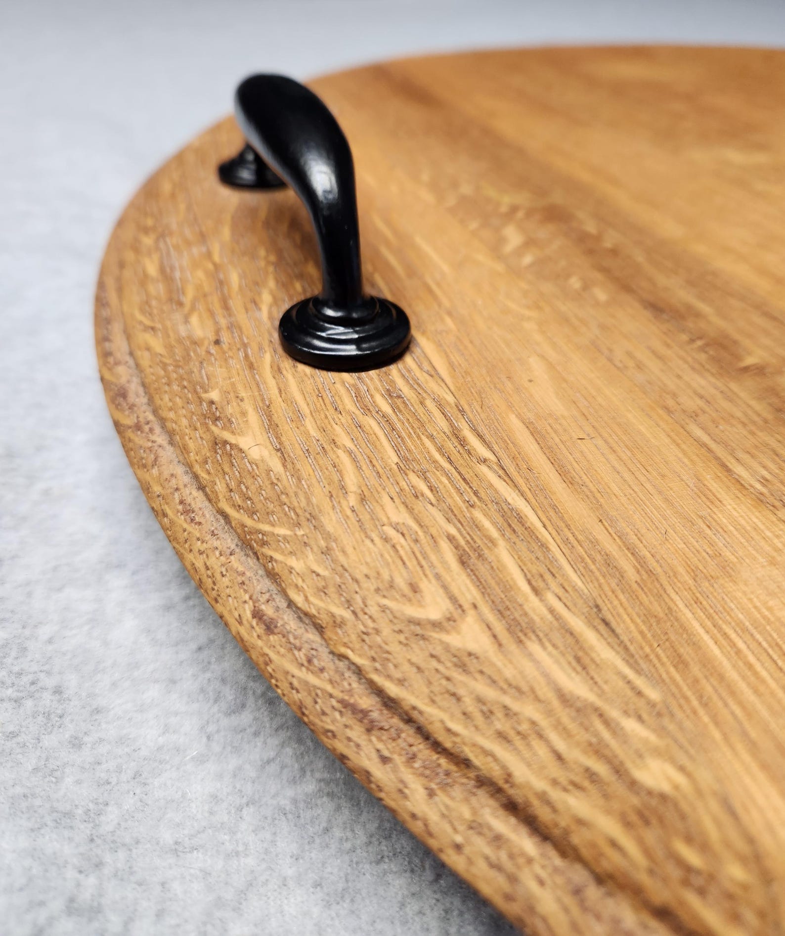 Wine Barrel Lid Tray: Rustic Oak Platter With Handles - Etsy