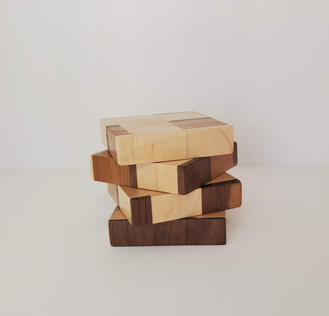 Hardwood End Grain Chop Block Coasters / Barware - Etsy