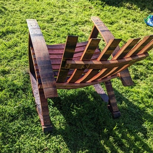 Wine Barrel Rocking Adirondack Chair - Handmade Patio Lounge Furniture ...