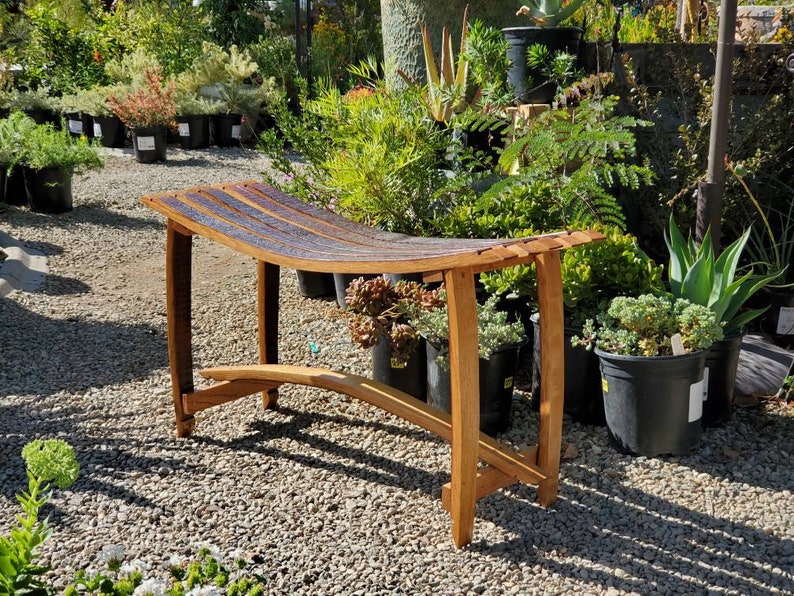 DIY Oak Wine Barrel Bench Kit – Reclaimed Wood Garden Bench - Etsy
