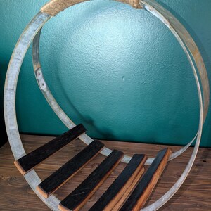 Wine Barrel Hoop Wood Basket - Rustic Wine Barrel Furniture & Gifts ...