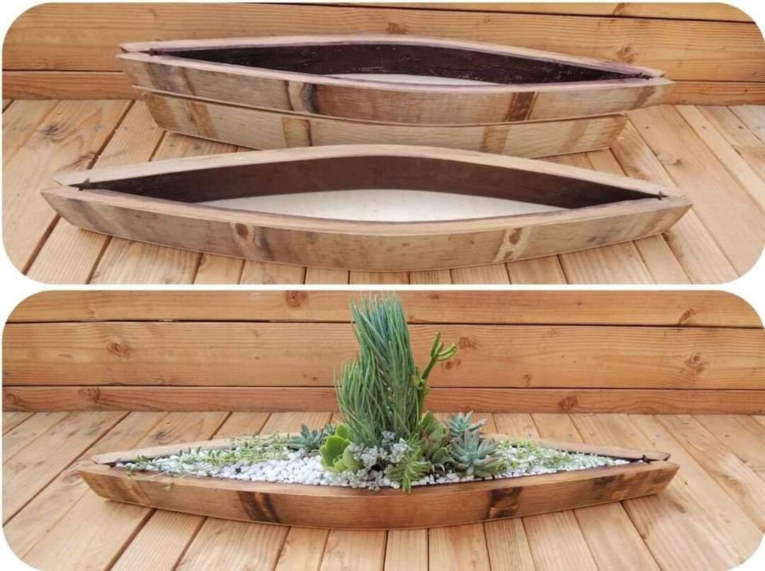 Oak Planter Made From Repurposed Wine Barrel Staves / Long Planter ...