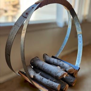 Wine Barrel Hoop Wood Basket - Rustic Wine Barrel Furniture & Gifts ...