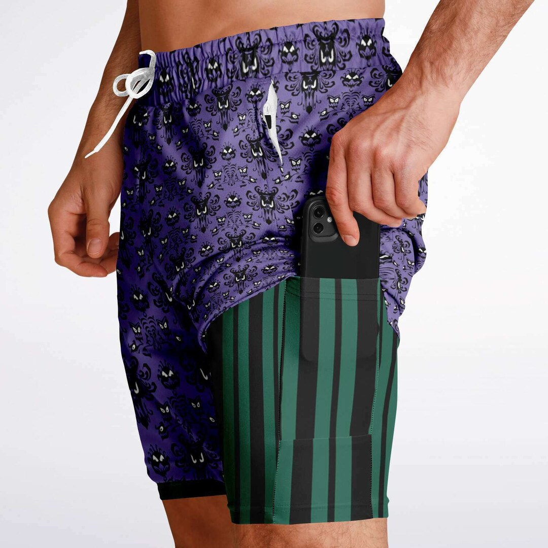 Haunted Mansion Double Layer Men's Athletic Shorts | Haunted Mansion ...