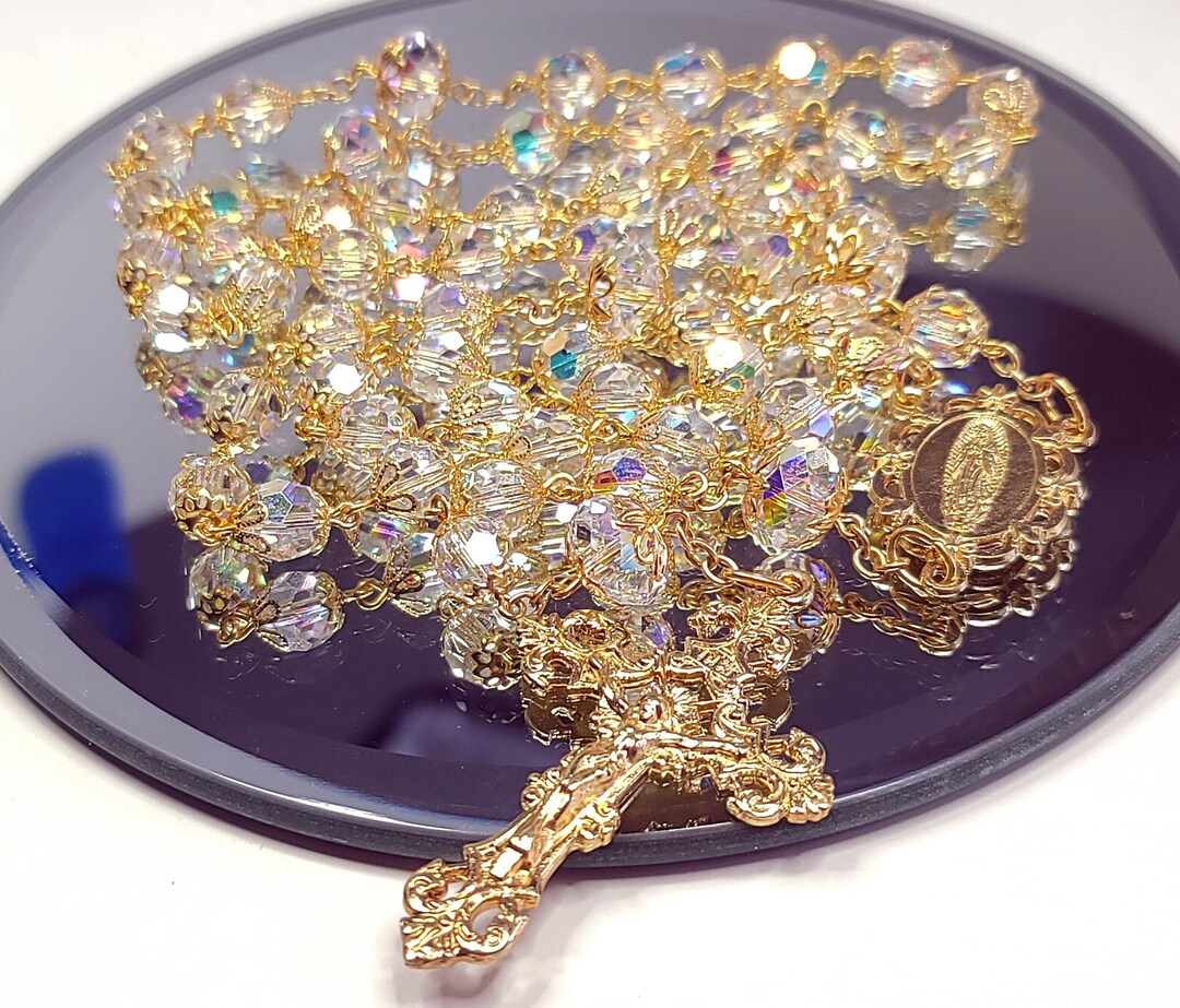 Swarovski Crystal Wedding Rosary With Gold Plated Crucifix - Etsy