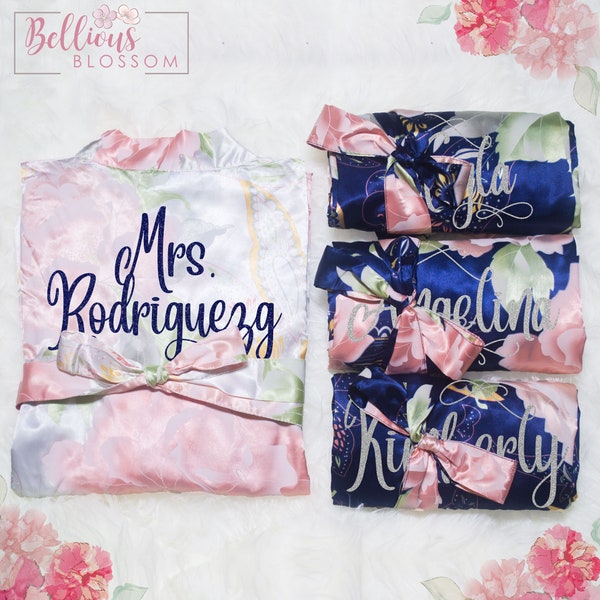 Floral Satin Robe - Etsy