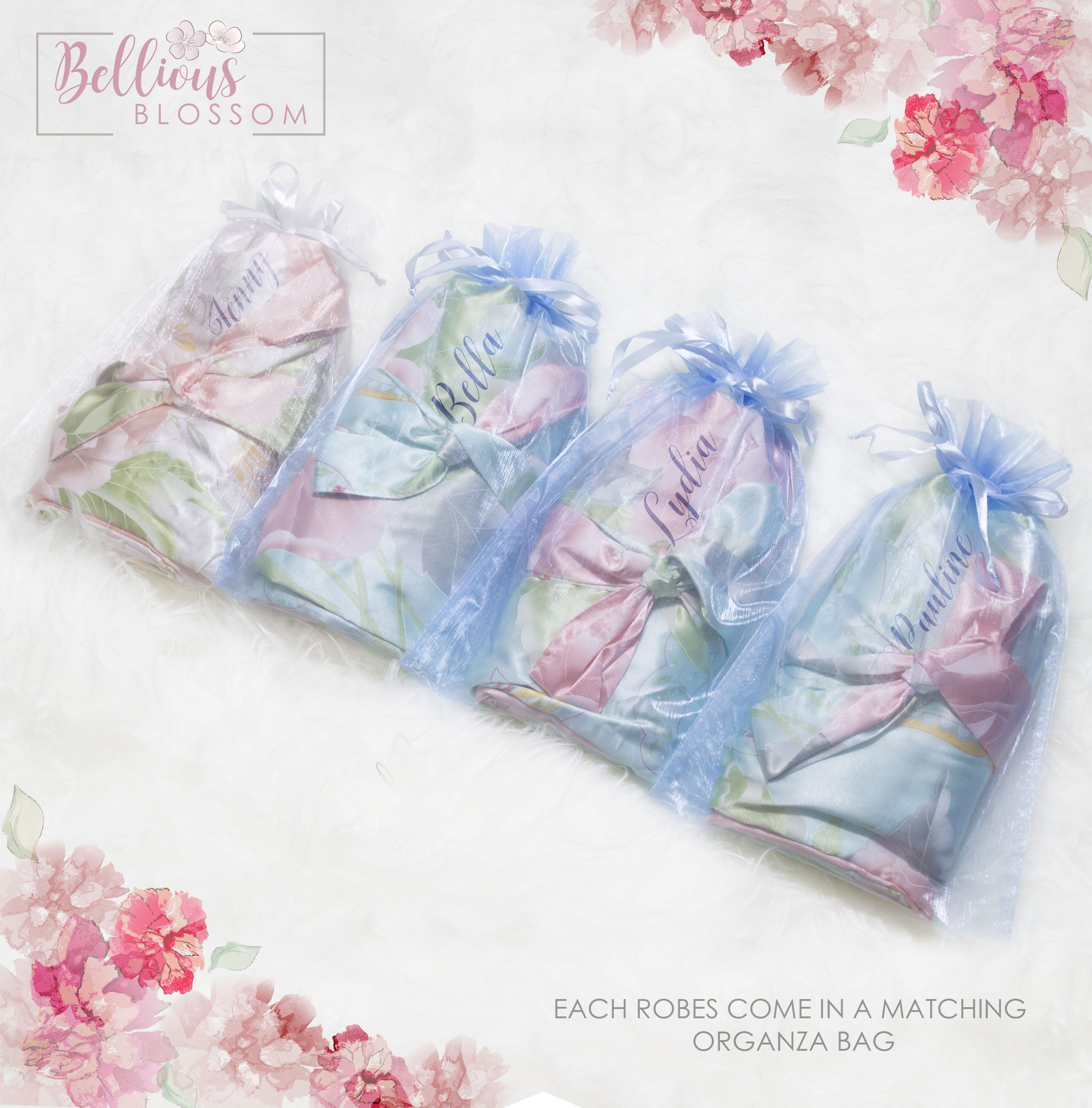 Personalized Silk Floral Robes Flower Girl Satin Robes | Etsy