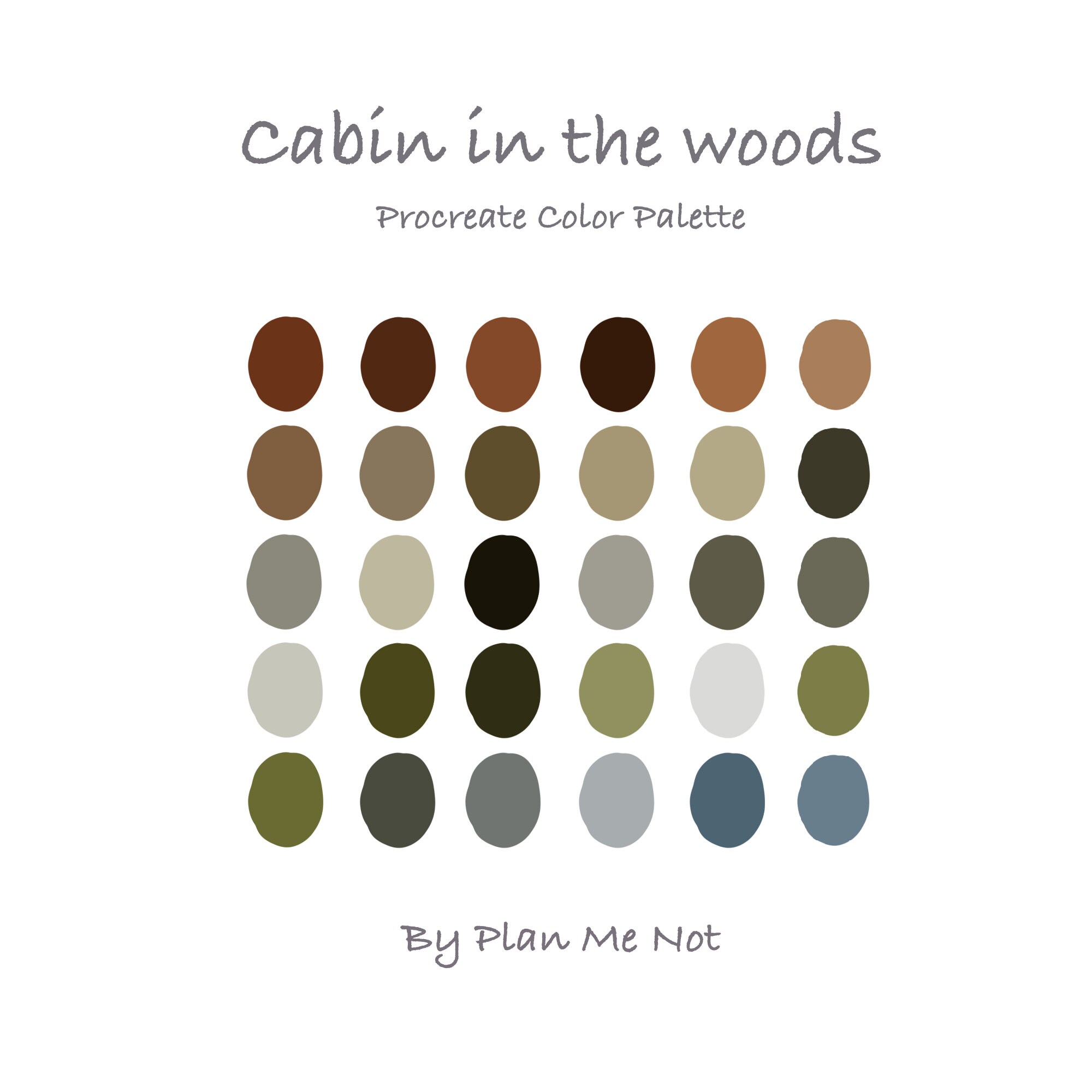 Cabin in the Woods- Procreate Color Palette - Etsy