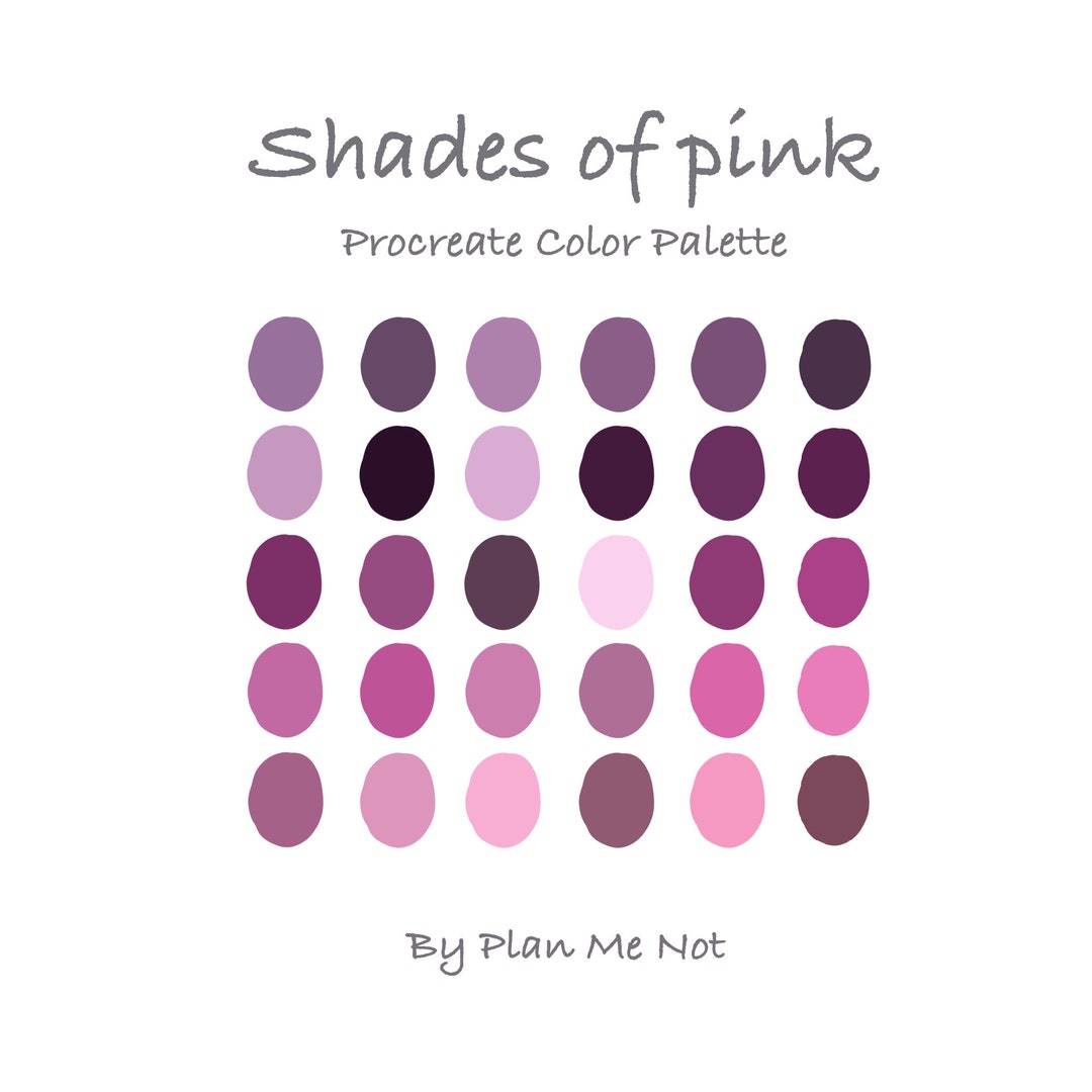 Shades of Pink- Procreate Color Palette - Etsy