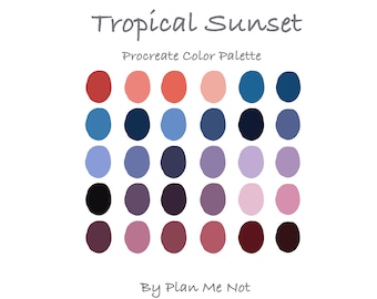 Tropical Sunset Procreate Color Palette 30 Handpicked Swatches - Etsy