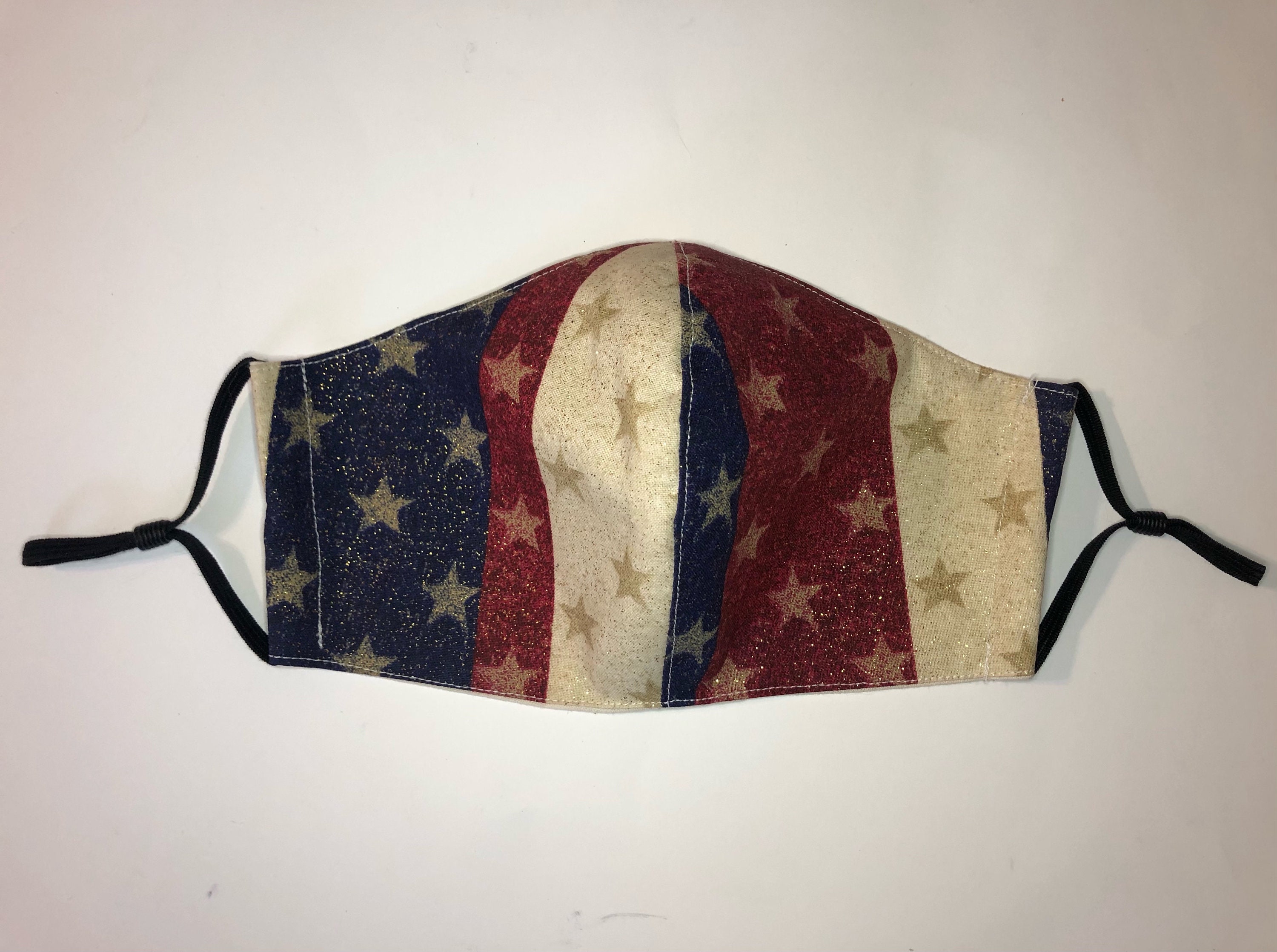 Sparkle Stripes and Stars Mask Inauguration Fabric Face mask, alambre ...