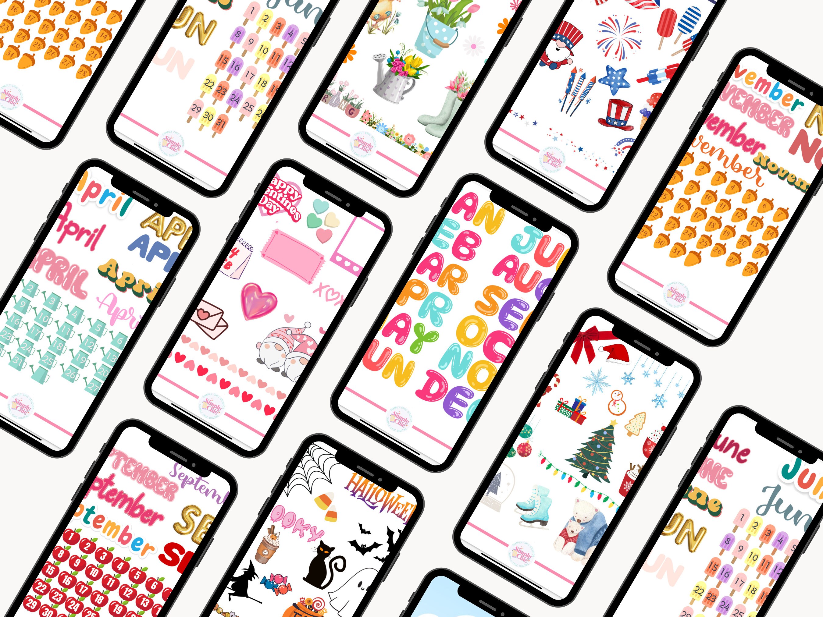 12 Month Mega Pack Digital Stickers for Goodnotes. Yearly Digital ...