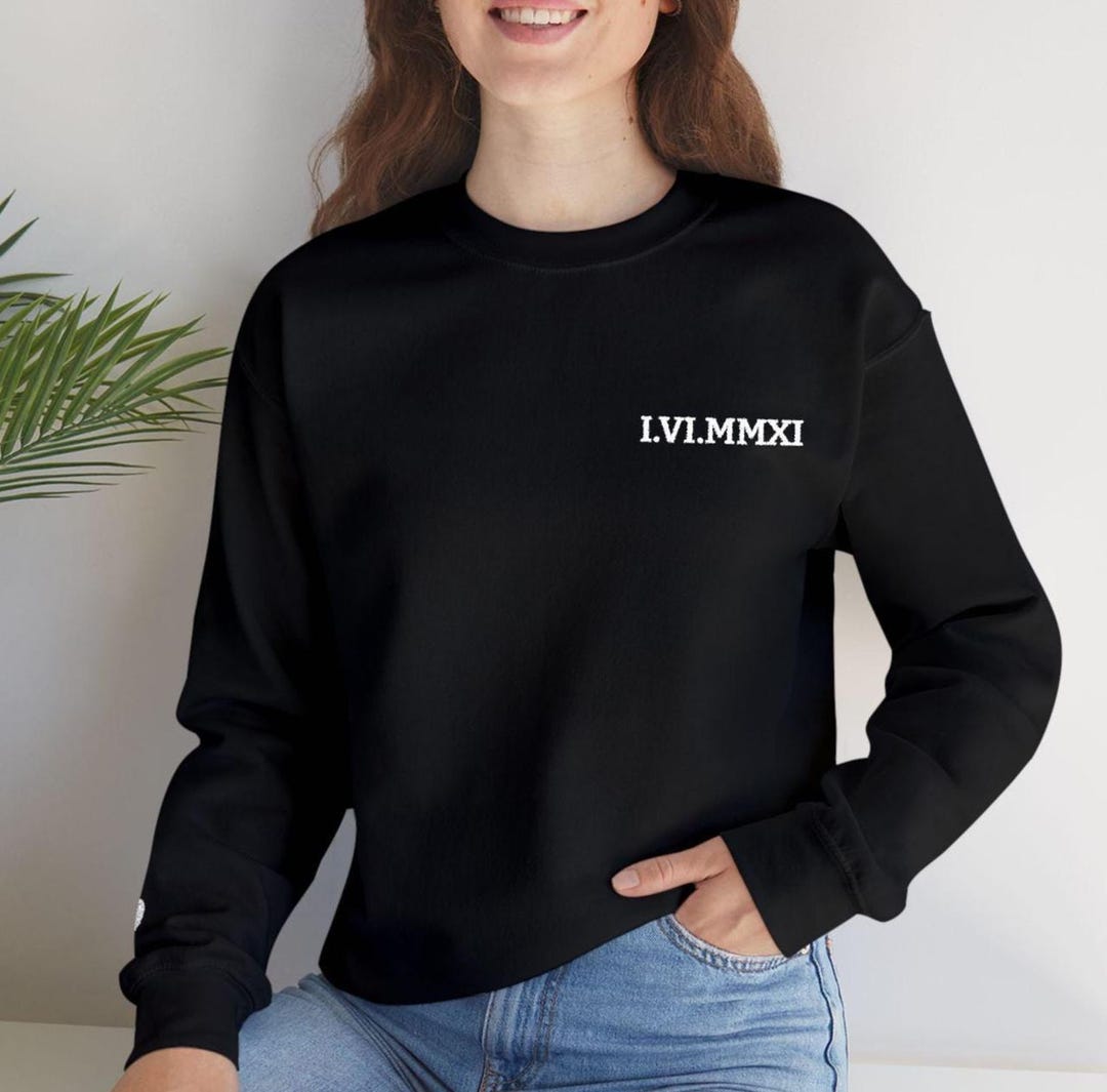 Roman Numeral Custom Crewneck Sweatshirt Matching Couples Sweatshirt ...
