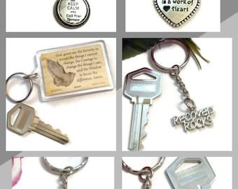 Recovery Key Fob or Necklace Hand Stamped With Slogans and Your ...