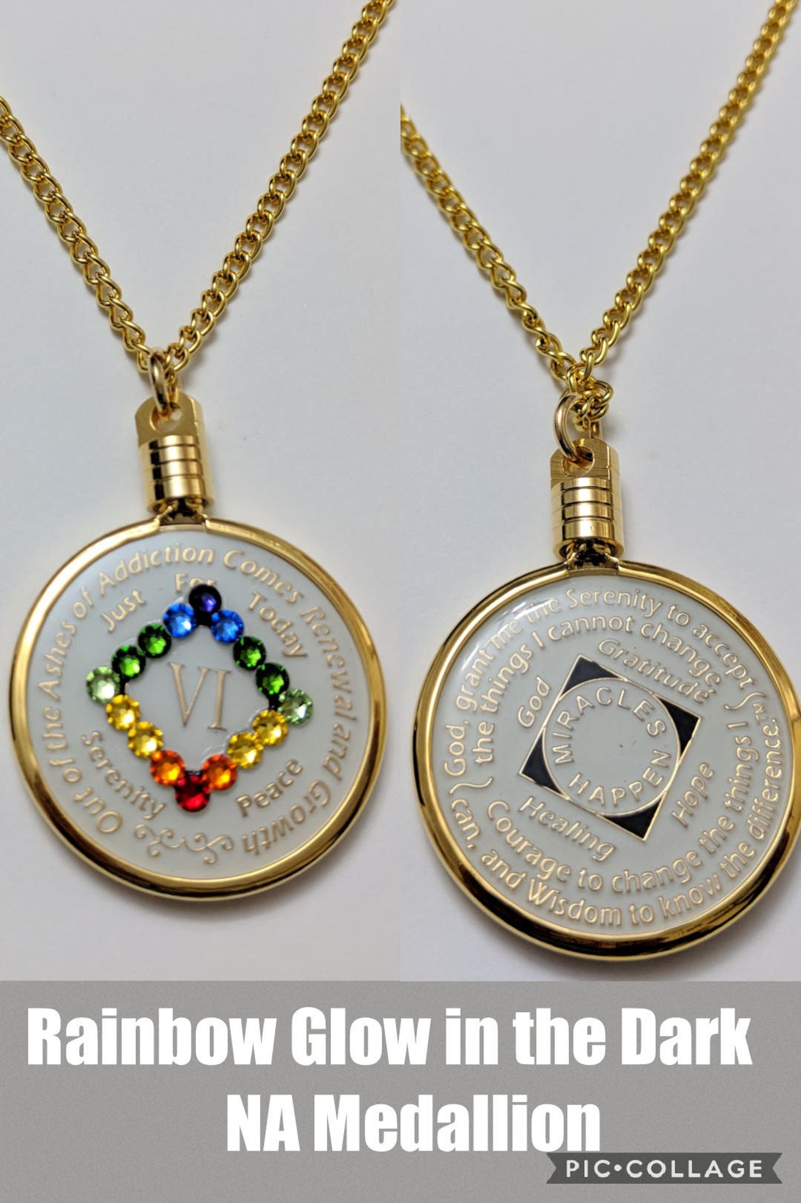 Medallion Holder Chain Gold & Silver | Etsy