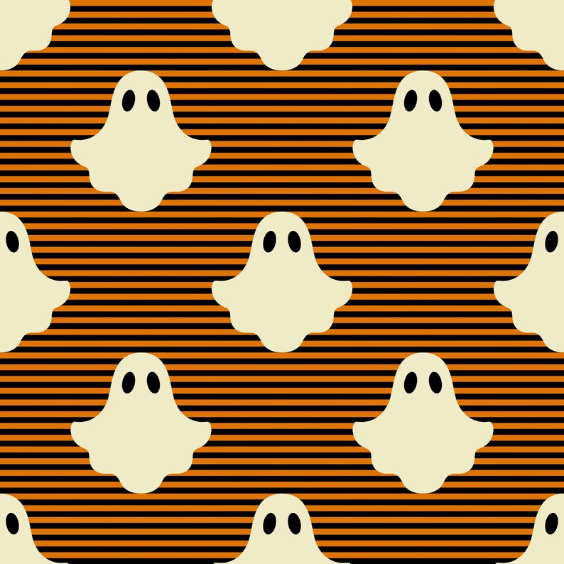 Ghost Striped Halloween Midi Dress With Pockets - Etsy
