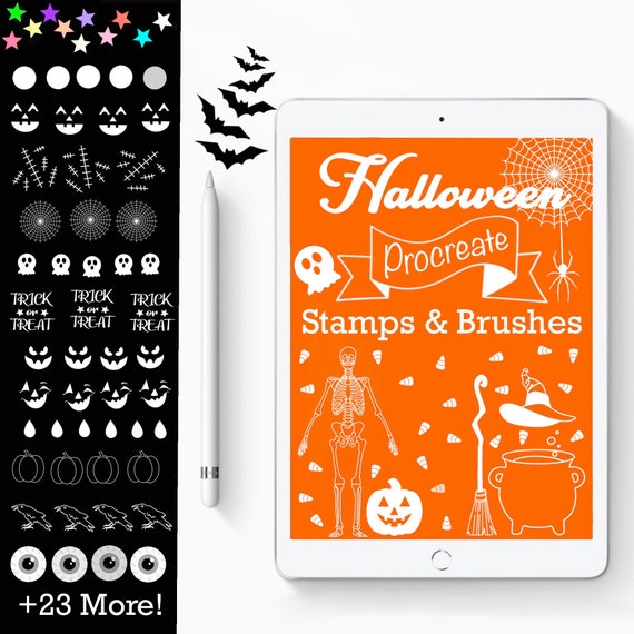 Procreate Halloween Stamps and Brushes Procreate Halloween | Etsy