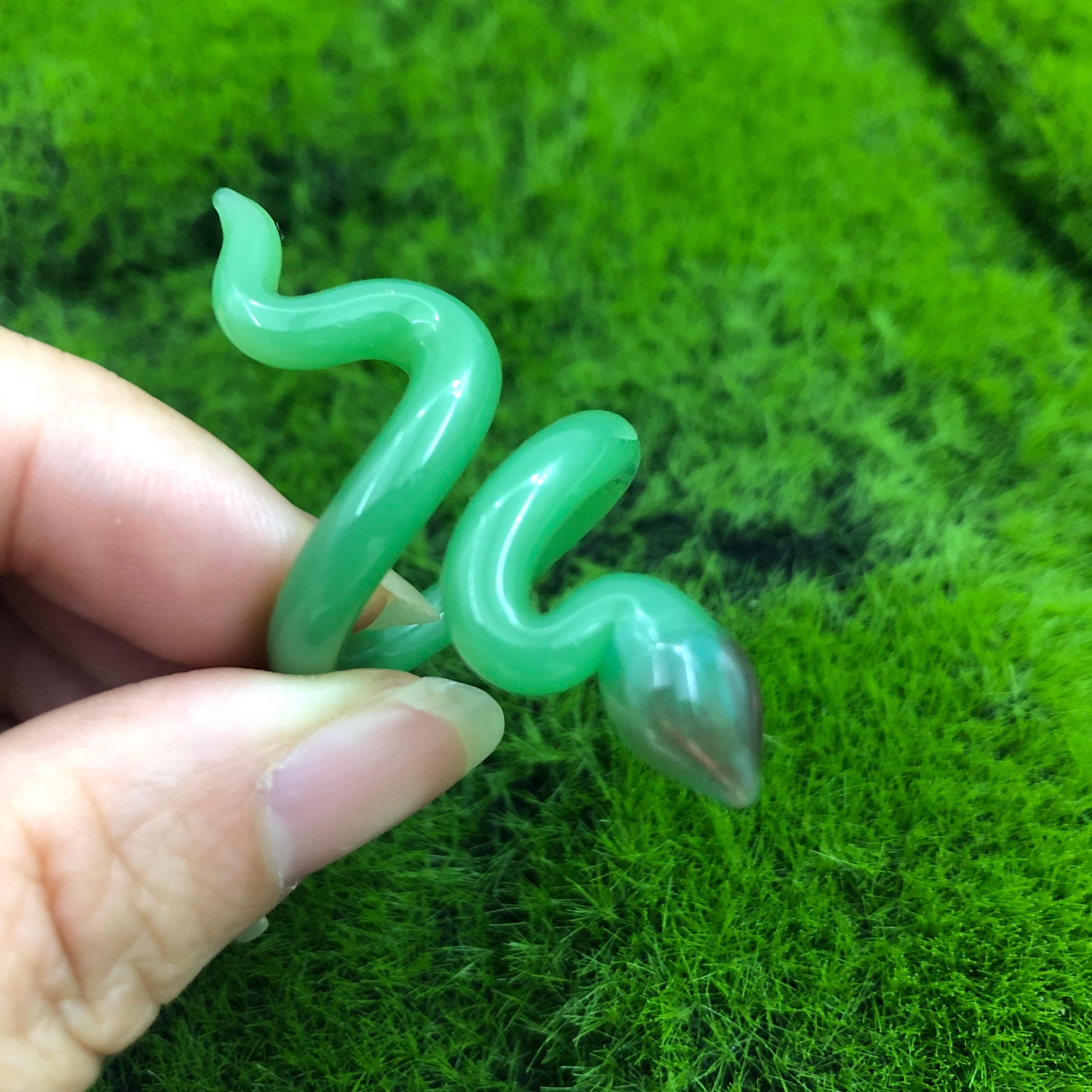 Handmade Murano Glass Snake Ring: Green Spiral Jewelry - Etsy