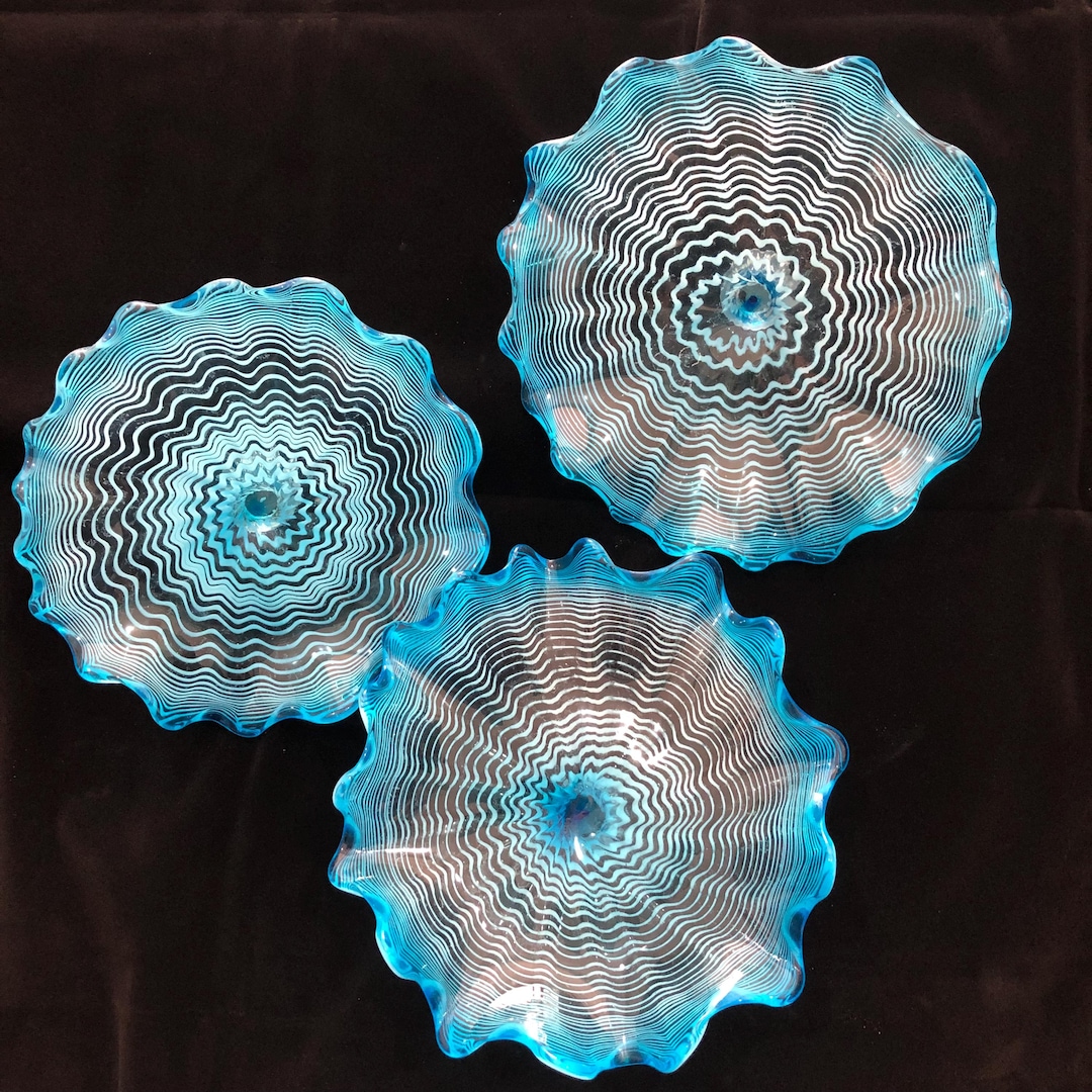 Murano Glass Wall Art Platters: Set of 3 Decorative Plates - Etsy
