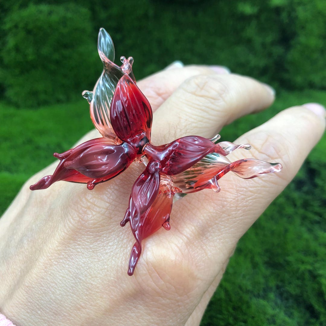 Handmade Colorful Ring,fairy Ring,glass Butterfly,animal Ring,jewelry ...