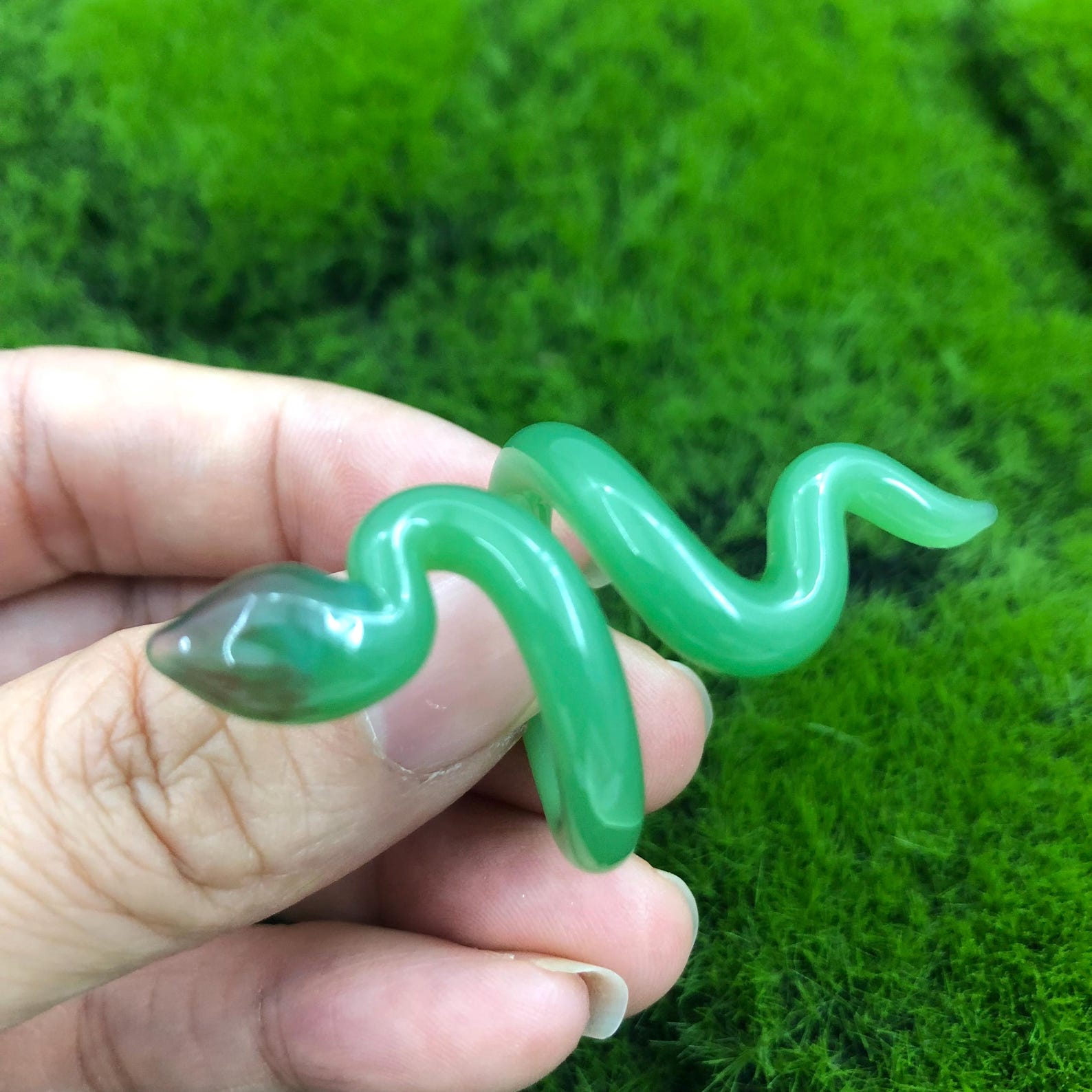 Handmade Murano Glass Snake Ring: Green Spiral Jewelry - Etsy