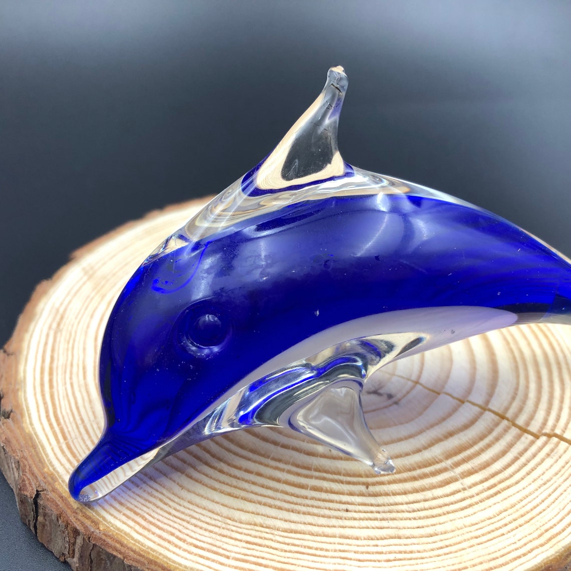 Glass Dolphin, Hand Blown Glass Dolphin Figurine, Dolphin Ornament ...