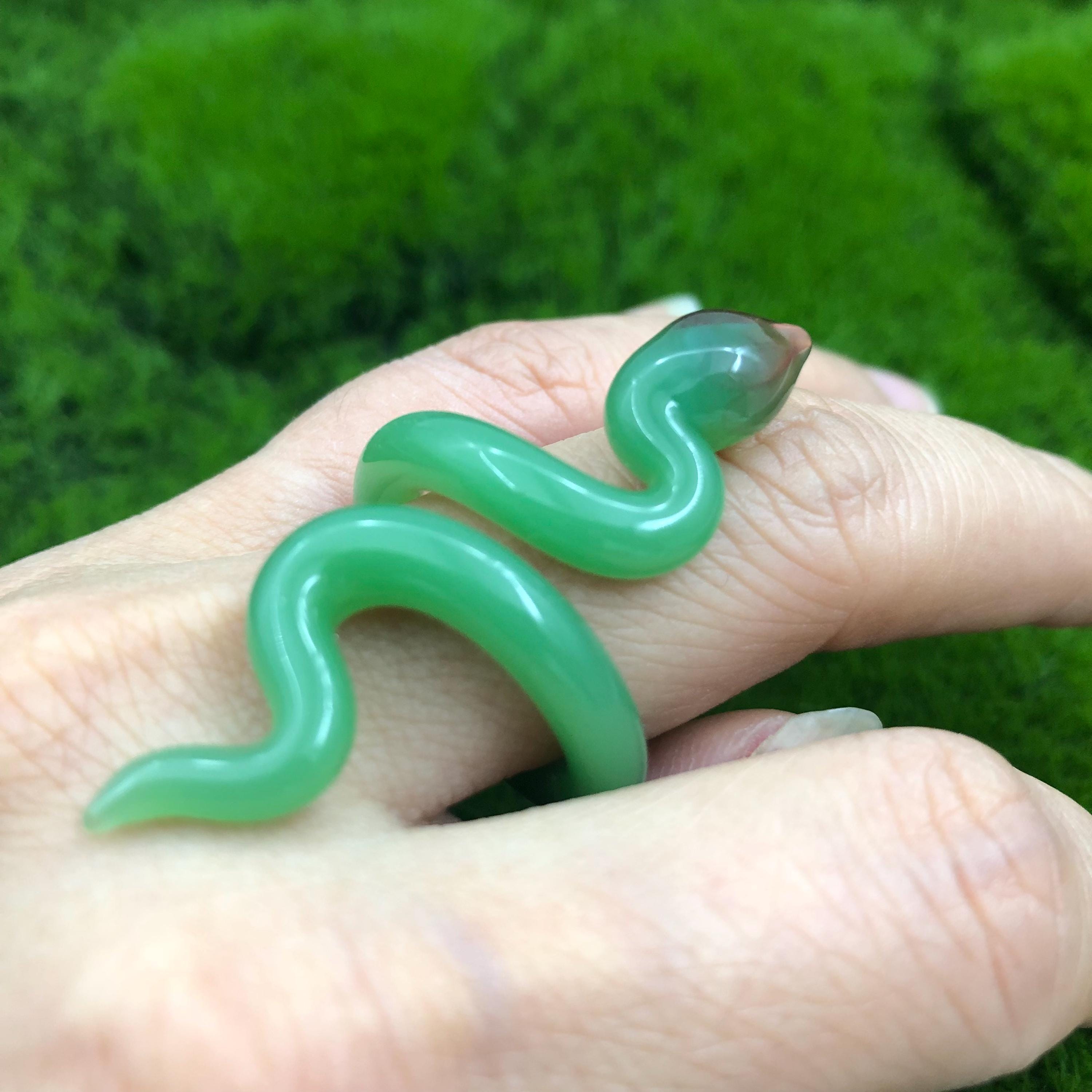 Handmade Murano Glass Snake Ring: Green Spiral Jewelry - Etsy