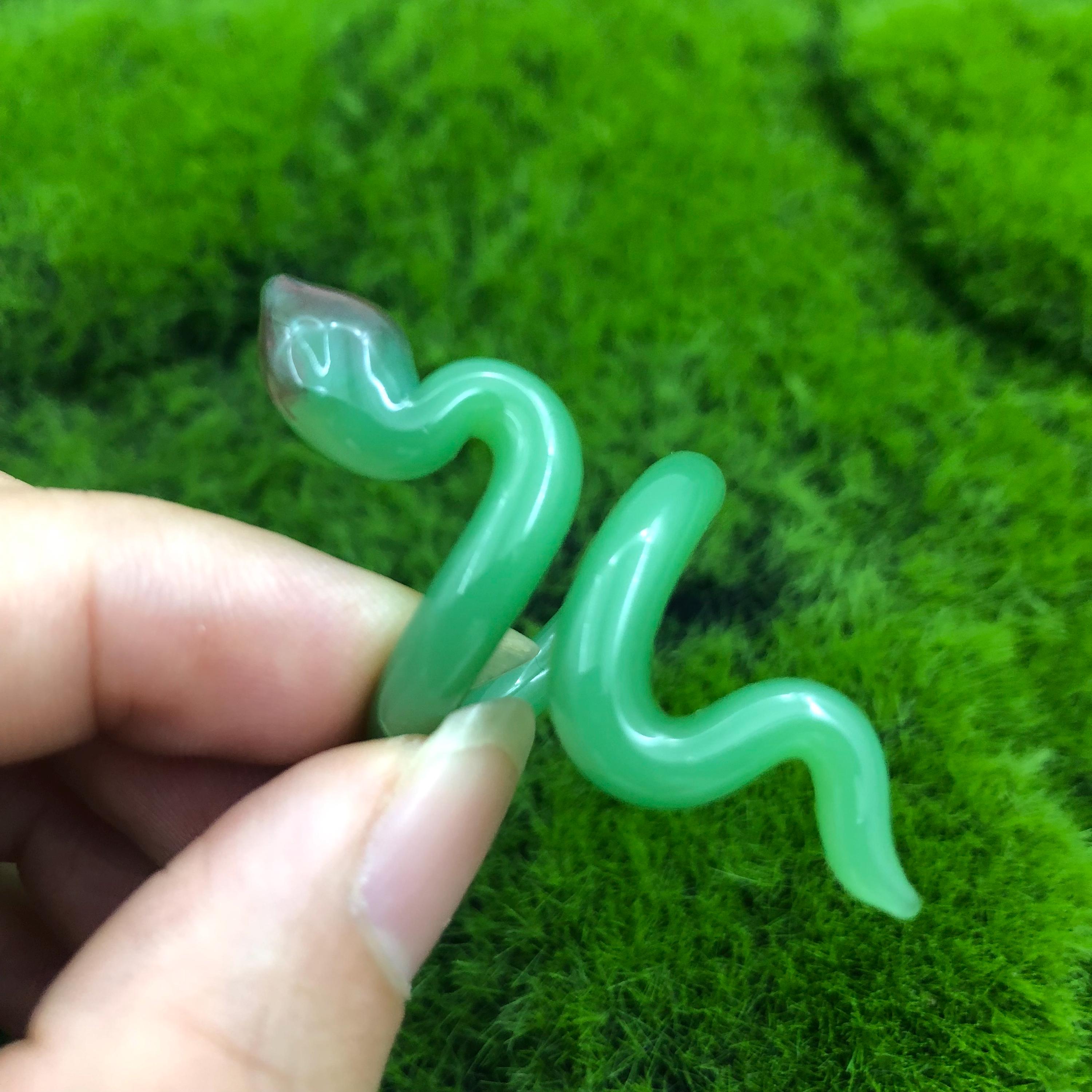 Handmade Murano Glass Snake Ring: Green Spiral Jewelry - Etsy