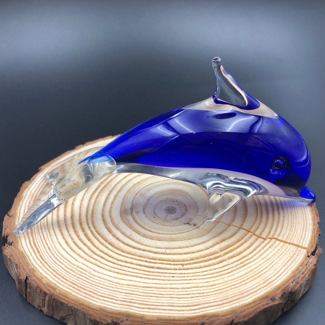 Glass Dolphin, Hand Blown Glass Dolphin Figurine, Dolphin Ornament ...