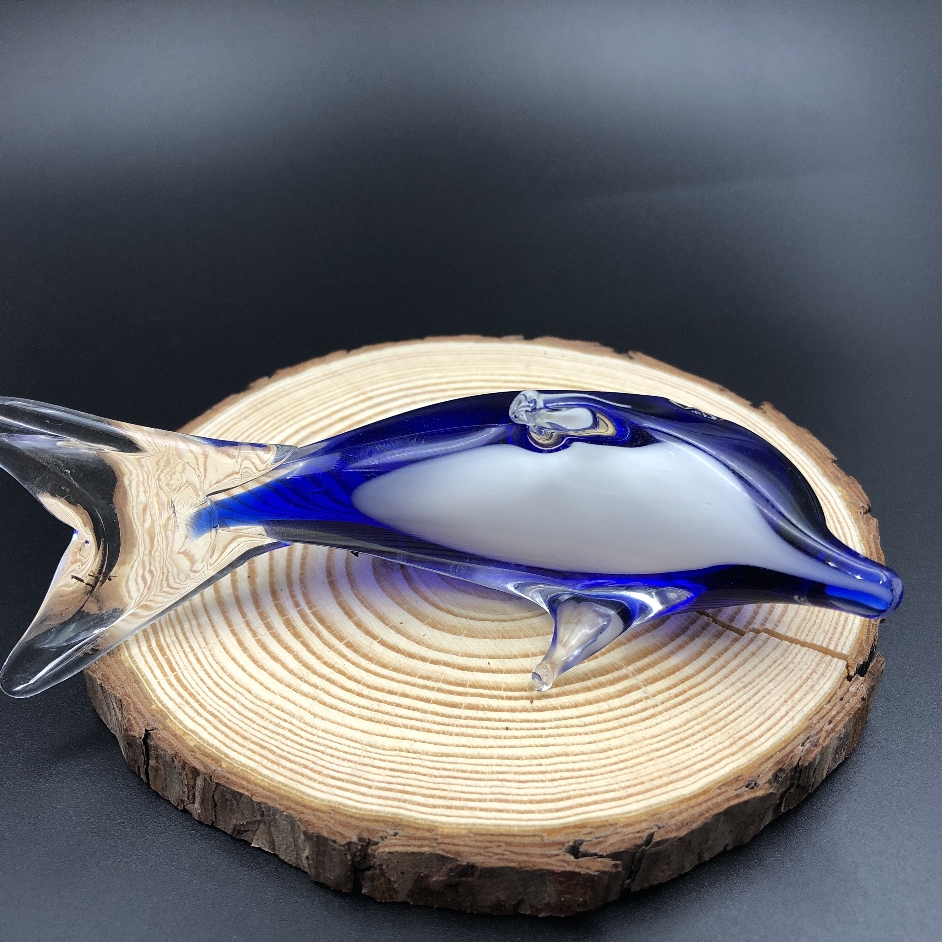 Glass Dolphin, Hand Blown Glass Dolphin Figurine, Dolphin Ornament ...