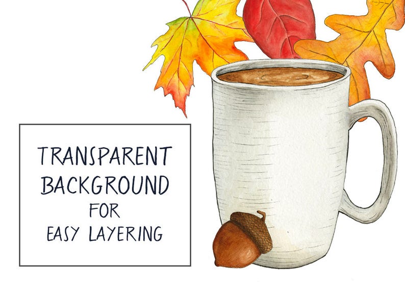 Fall Watercolor Clip Art - Fall Clipart - Fall Graphics - Hand Drawn ...