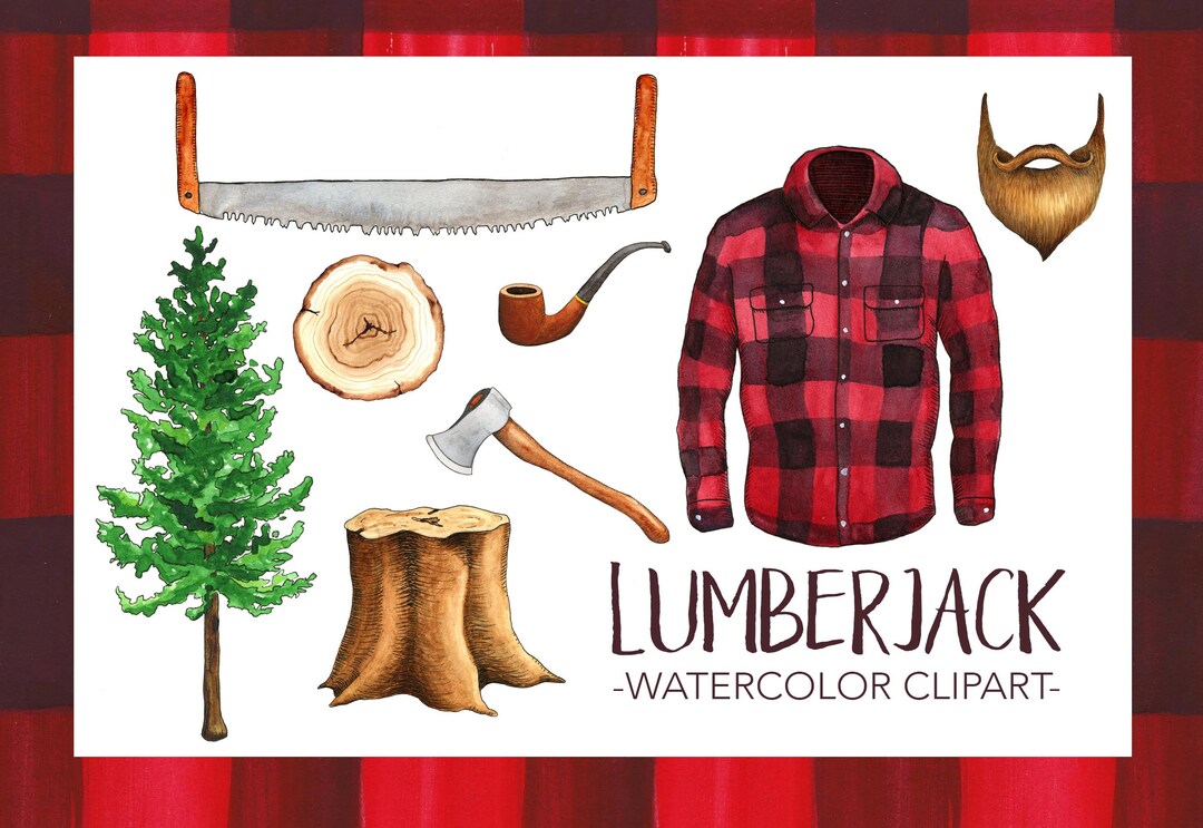 Lumberjack Clipart - Buffalo Plaid Clipart - Autumn Clipart ...