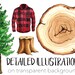 Lumberjack Clipart - Buffalo Plaid Clipart - Autumn Clipart ...