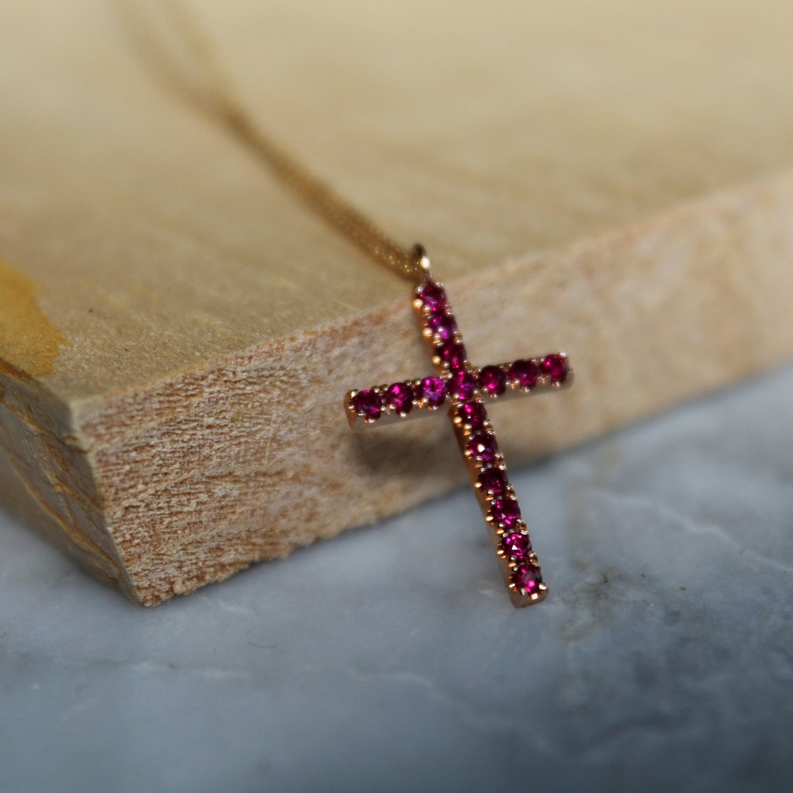 Medium I Ruby Cross Necklace Ruby Cross Necklace Cross - Etsy