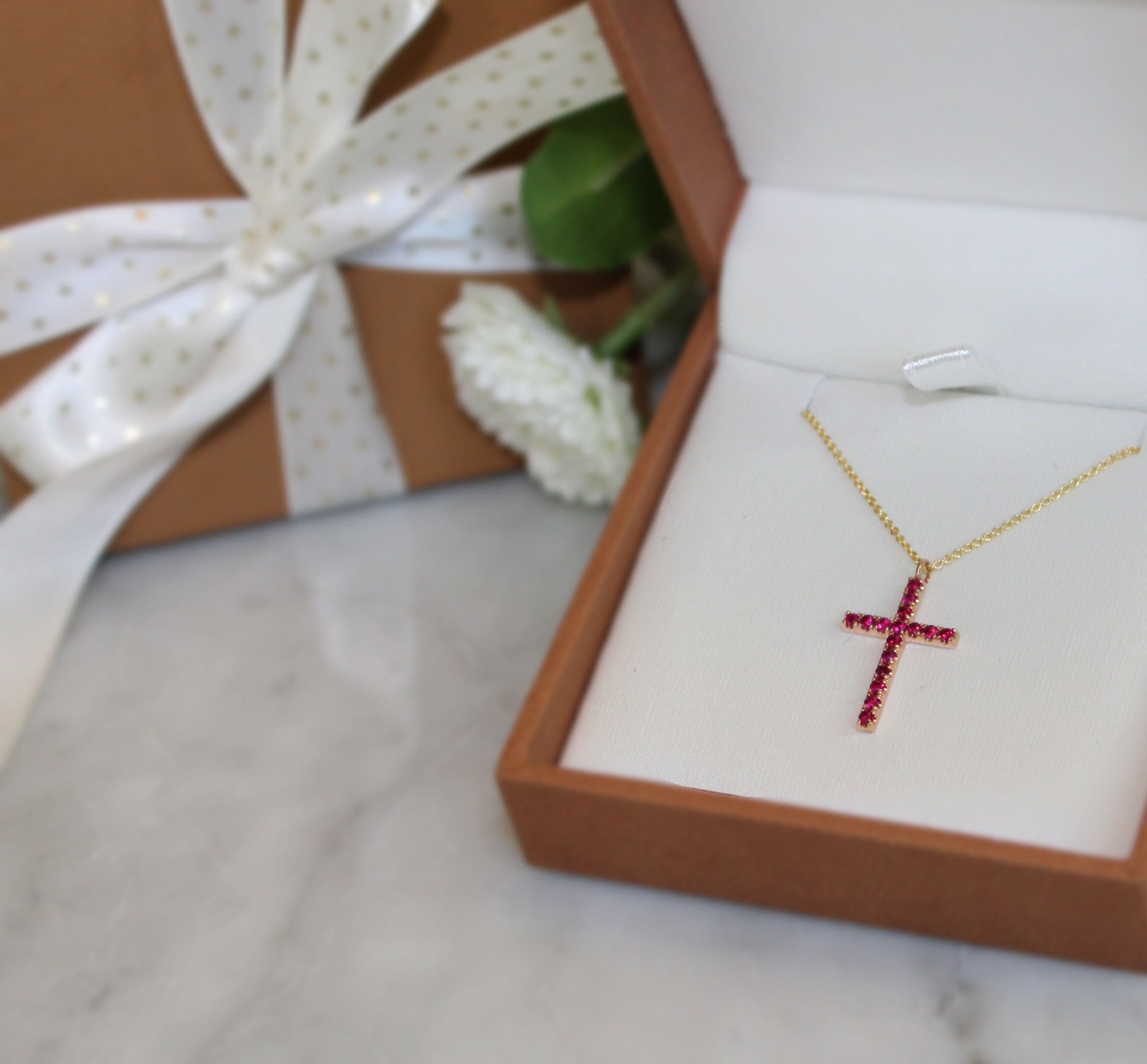 Medium I Ruby Cross Necklace Ruby Cross Necklace Cross - Etsy
