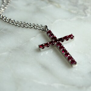 Medium I Ruby Cross Necklace, Ruby Cross Necklace, Ruby Cross Pendant ...