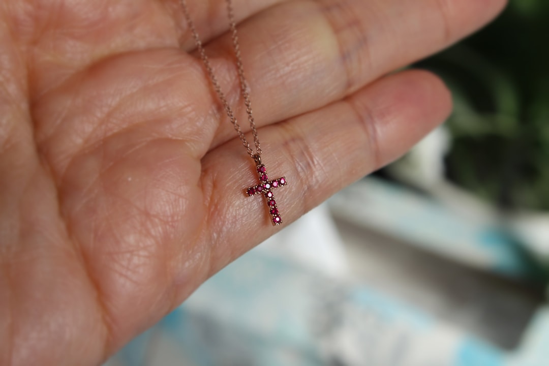 Tiny Ruby Cross Necklace, Ruby Cross Necklace, Christian Gift, Jewelry ...