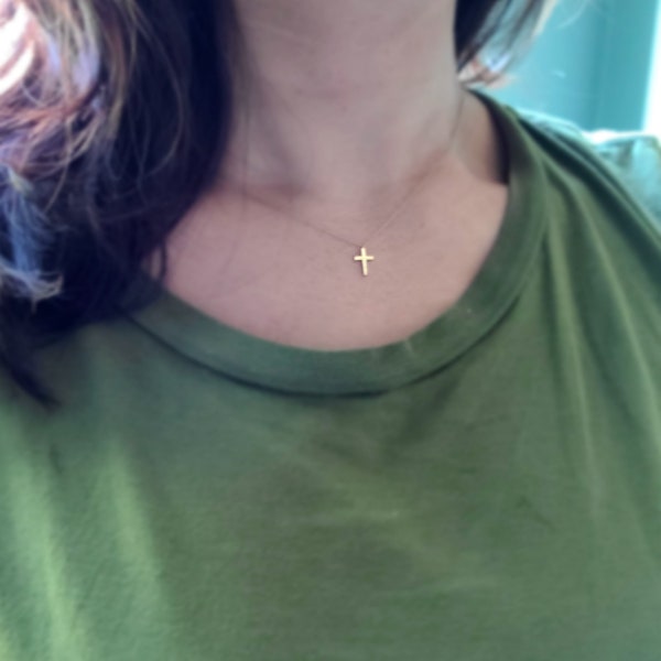 Small Cross Necklace - Etsy