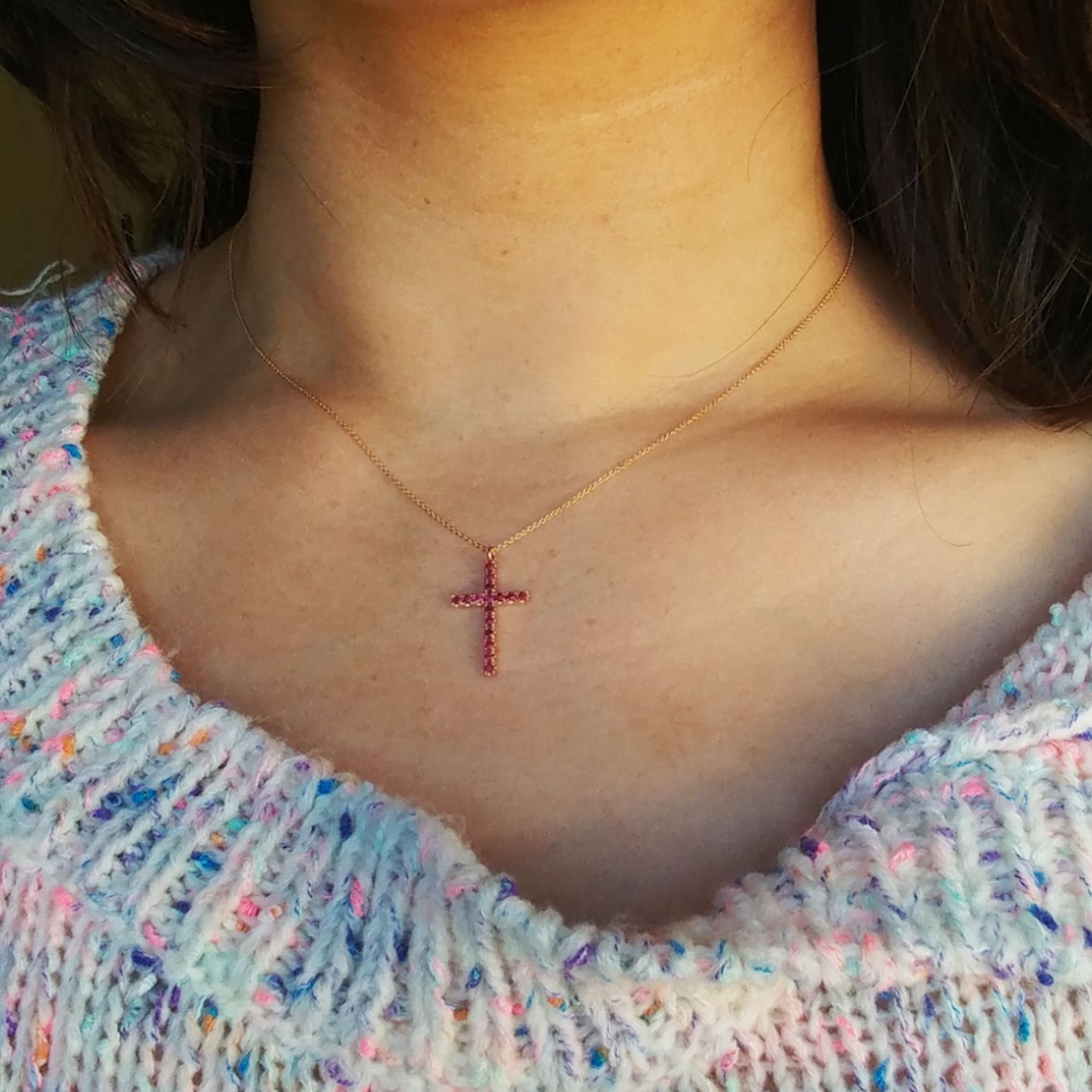 Medium I Ruby Cross Necklace Ruby Cross Necklace Cross - Etsy