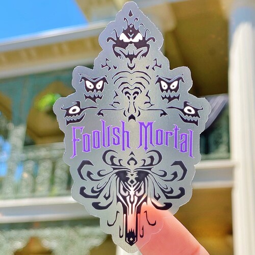Foolish Mortals Transparent Laptop Sticker/ Disney Haunted - Etsy
