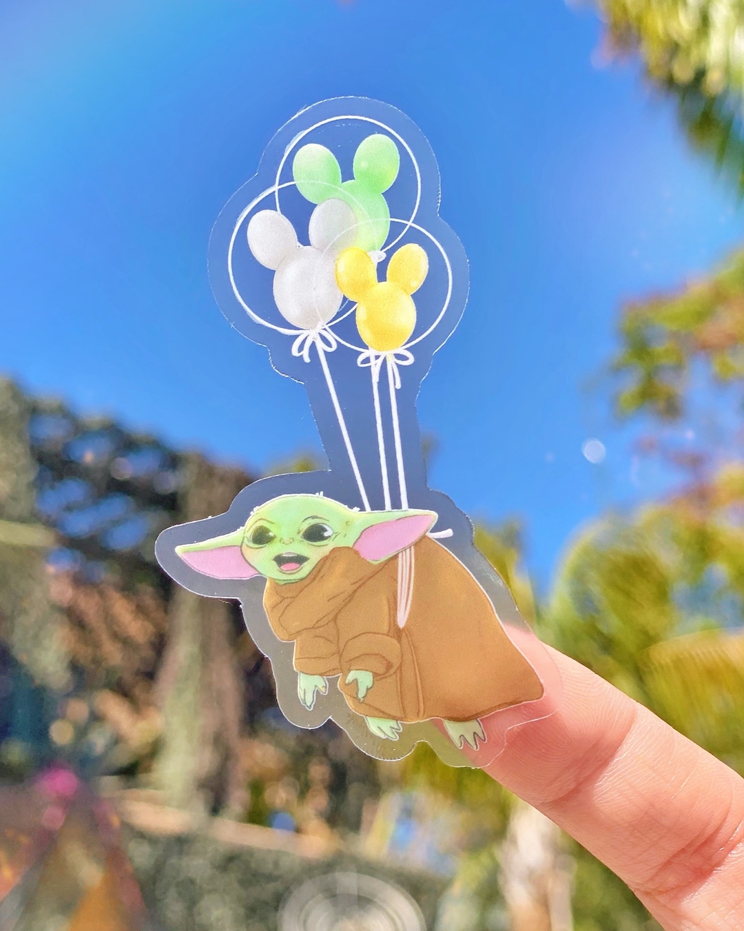 Baby Alien Mickey Balloon Transparent Laptop Sticker/ Star Wars ...