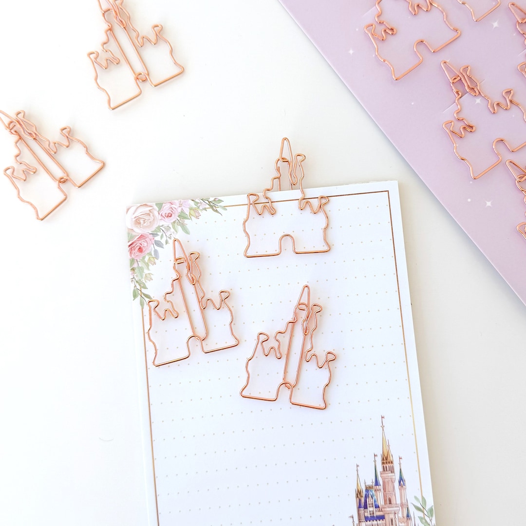 Castle Rose Gold Paper Clips (8pc)/ Gift Wedding Planner Accessories ...