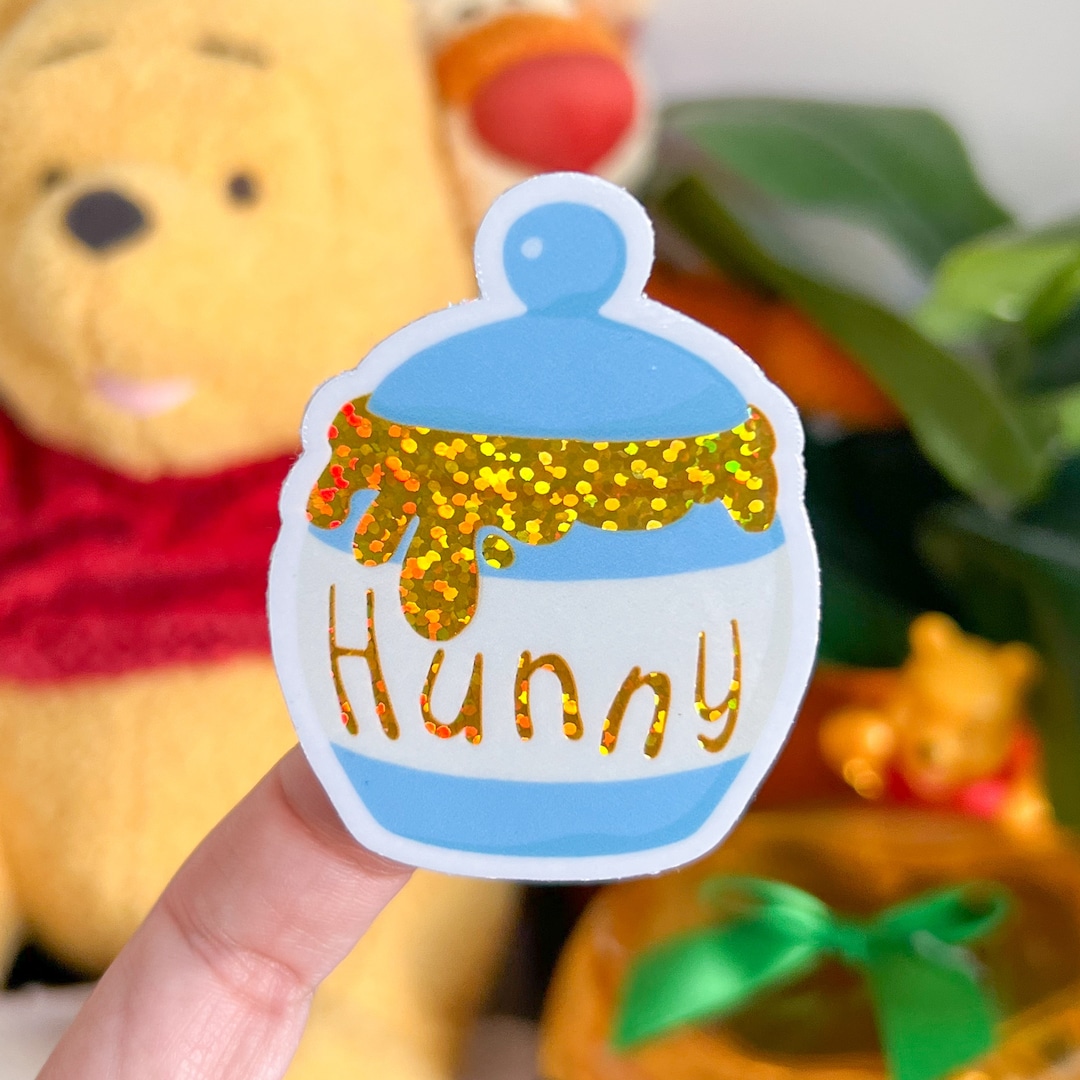 Hunny Jar Glitter Holographic Sticker/ Winnie the Pooh Classic Honey ...