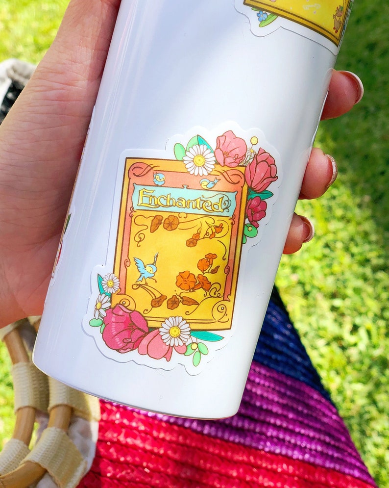 Enchanted Floral Storybook Collection Disney Laptop Stickers/ | Etsy