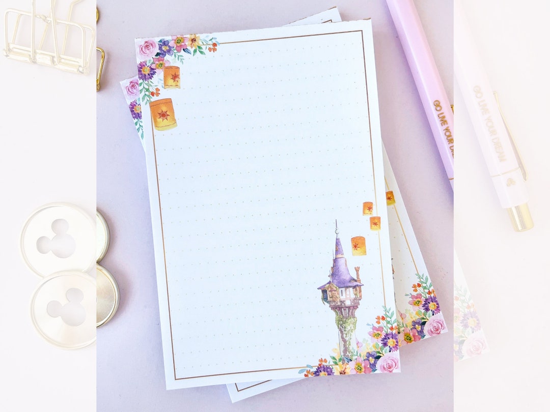 Rapunzel Tower Floral Memo Notepad/ 50 Sheets Grid Dot Bullet Journal ...