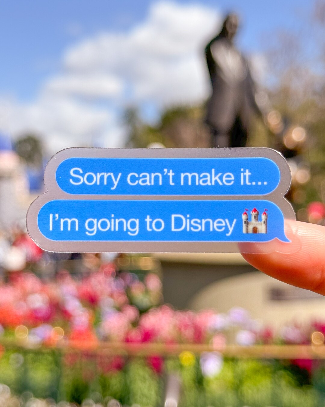 I'm Going to Disney Text Messages Transparent Stickers/ Funny Excuse ...