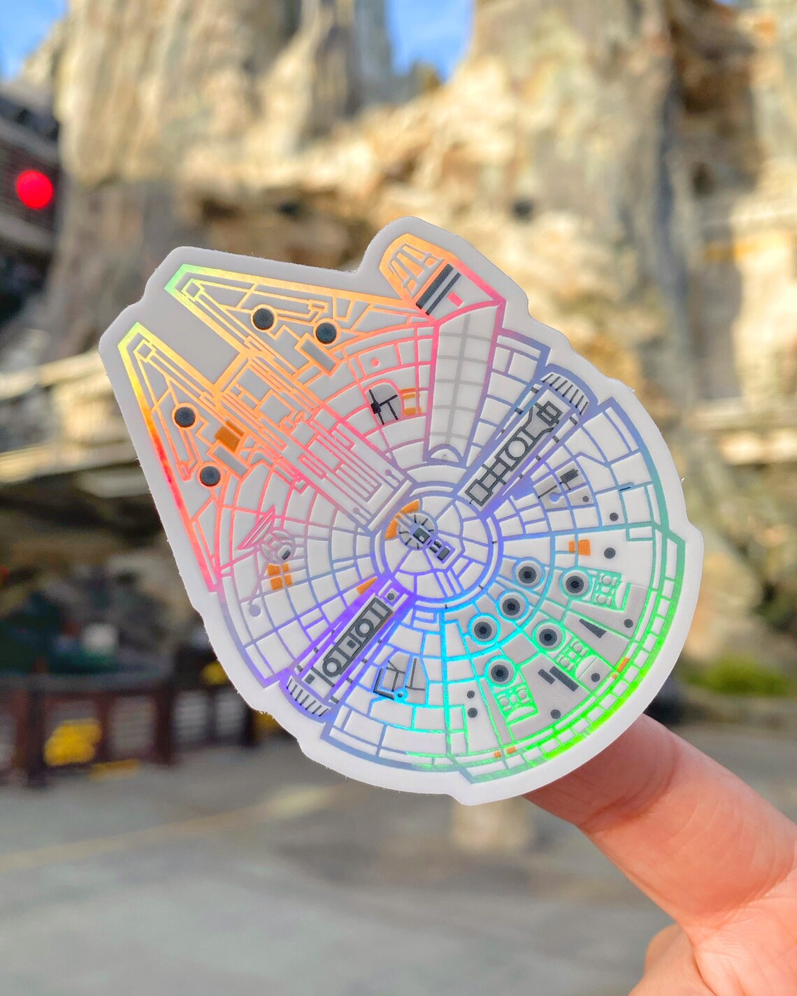 Millennium Falcon Holographic Sticker/ Star Wars Disney Laptop - Etsy