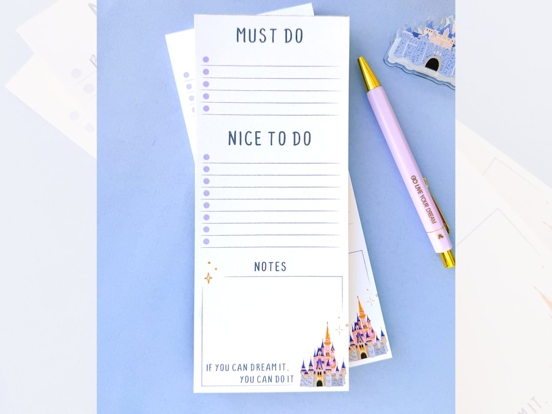 Must Do Nice to Do Castle Grocery List Planner Notepad/ Disneyland ...